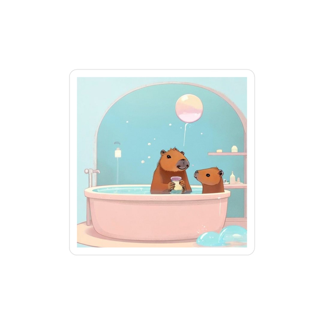 Bubble Bath Capybara Vinyl Decal Sticker - Etsy
