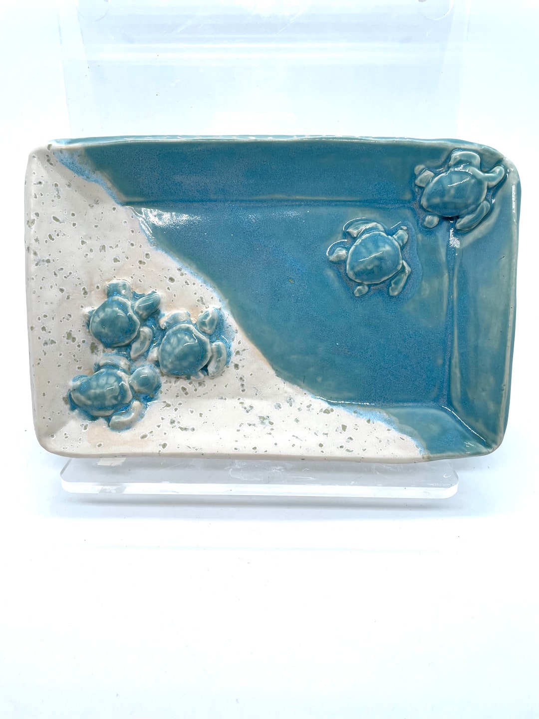 Sea Turtles Plate 7 by 5 Hand Built Pottery - Etsy