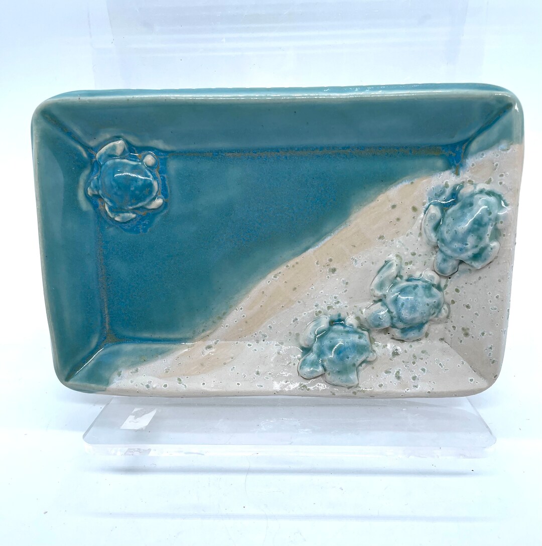 Sea Turtles in the Sand Pottery Plate, Rectangle 7 by 5 - Etsy
