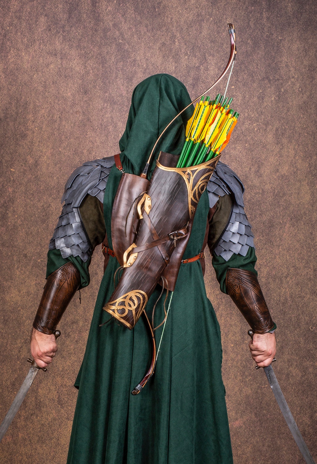 Elven Archery Quiver: Cow Leather LARP Cosplay Costume - Etsy