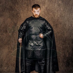Viking Ragnar Costume, Leather Armor Bracers Pants Boots, Cosplay Mans ...