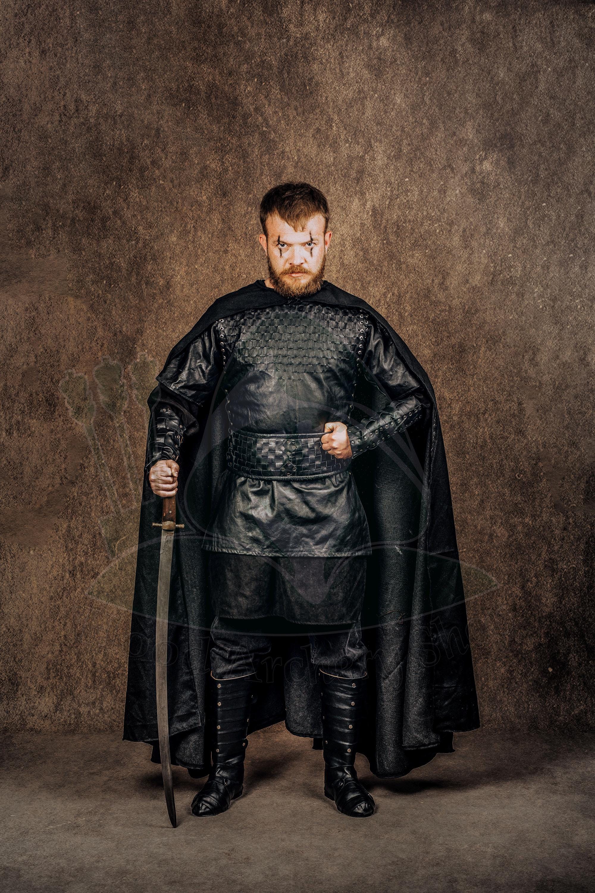 Viking Ragnar Costume, Leather Armor Bracers Pants Boots, Cosplay Mans ...