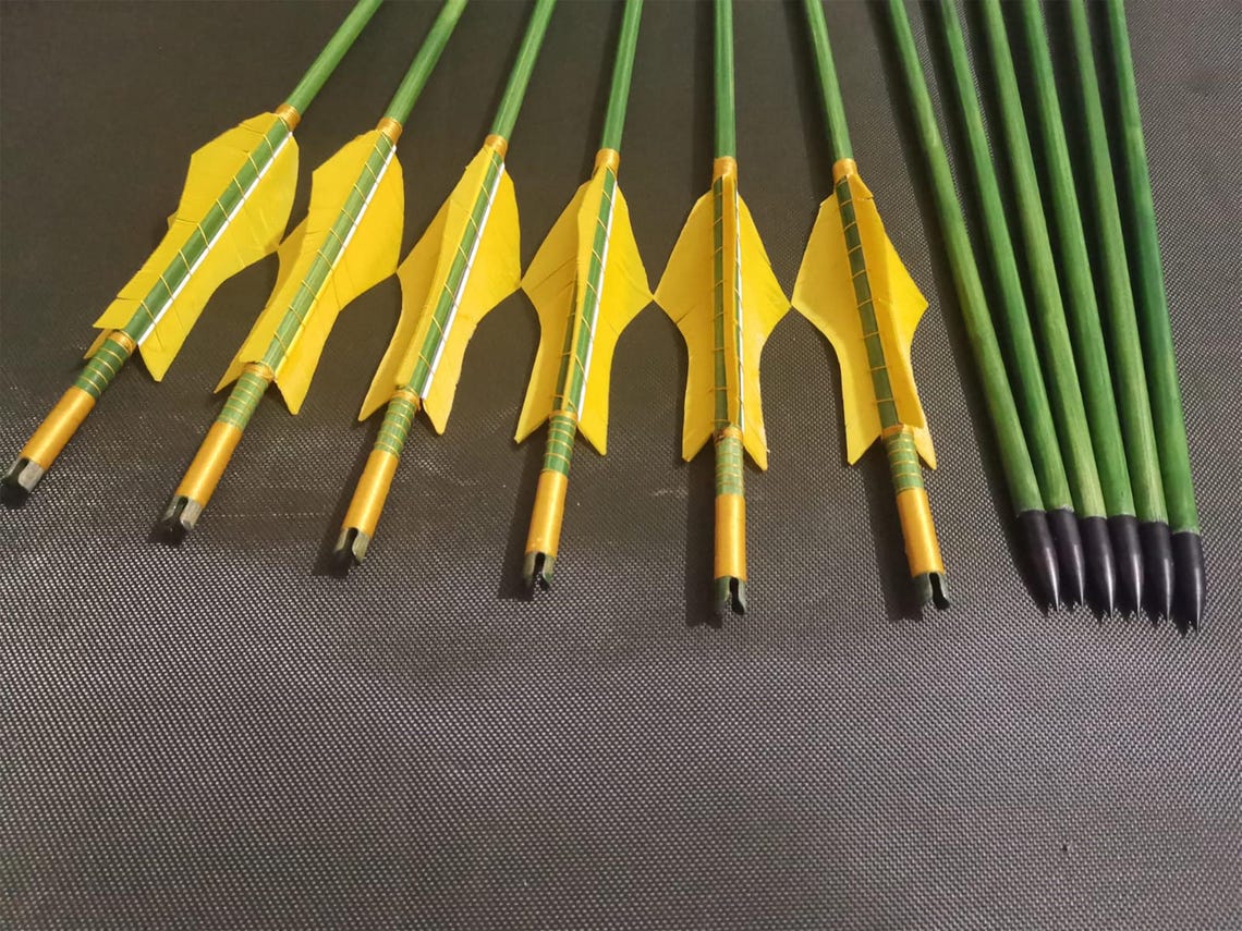 Wooden Elf Archery Arrow, Recurve Bow, Longbow,hunting Gift,green ...