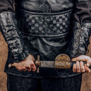 Viking Ragnar Costume, Leather Armor Bracers Pants Boots, Cosplay Mans ...