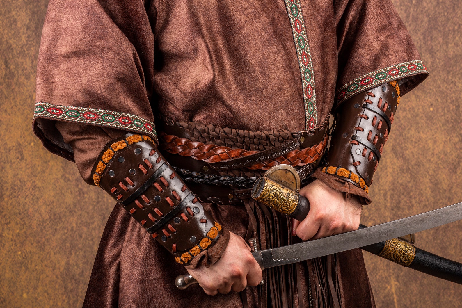 Osman Ghazi Dress Costume Brown Armor Set Medieval Leather Warrior Larp ...