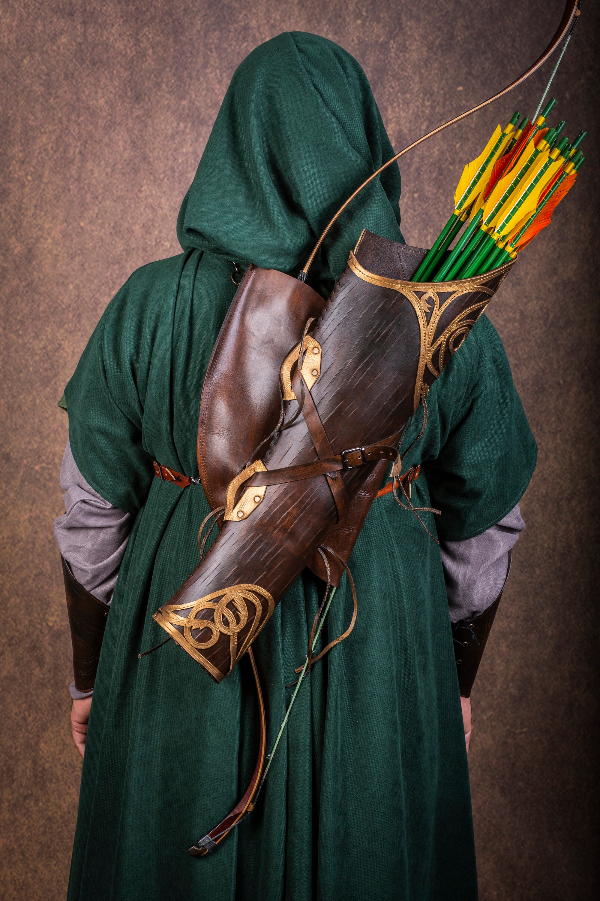 Elven Archery Quiver: Cow Leather LARP Cosplay Costume - Etsy