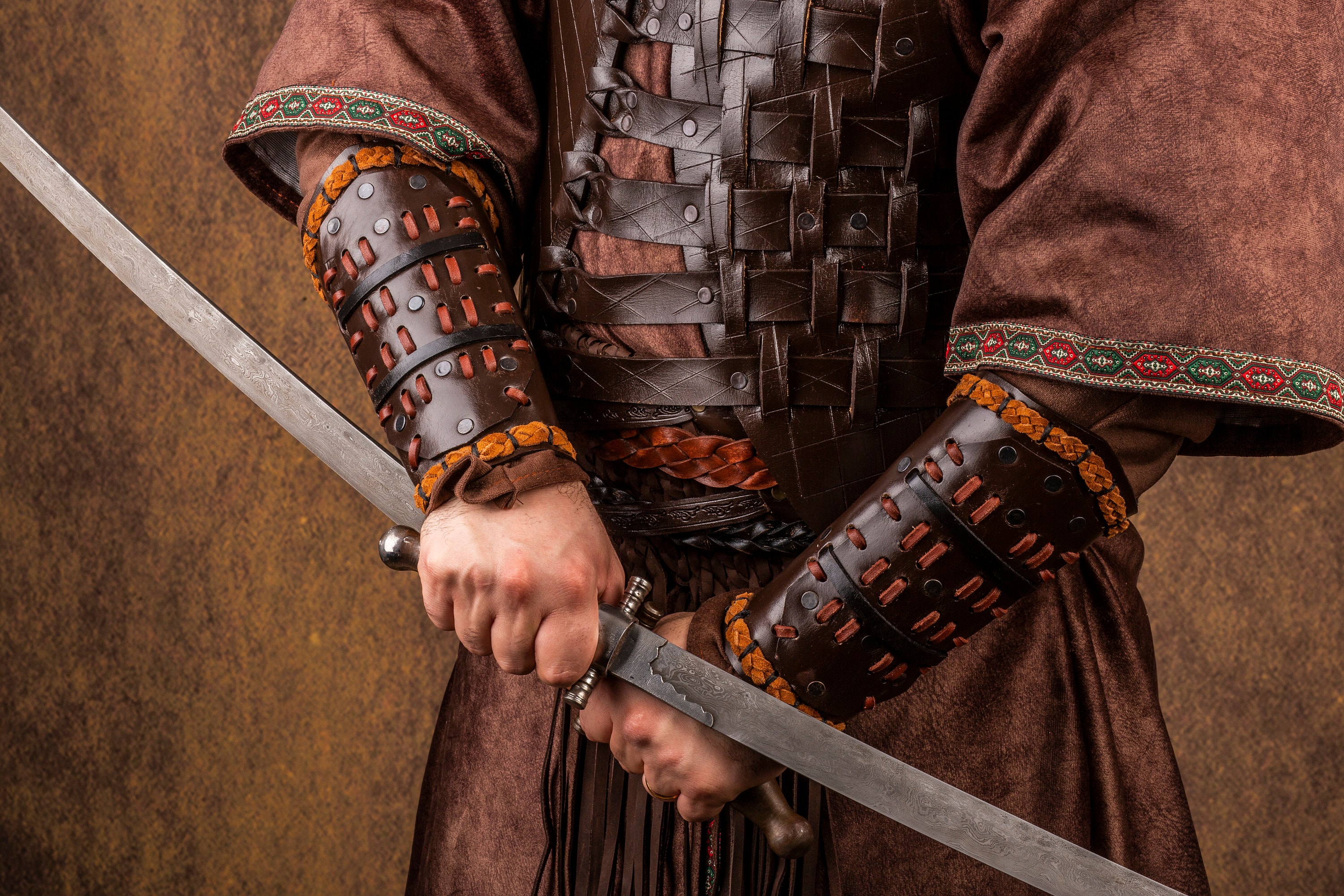 Osman Ghazi Dress Costume Brown Armor Set Medieval Leather Warrior Larp ...