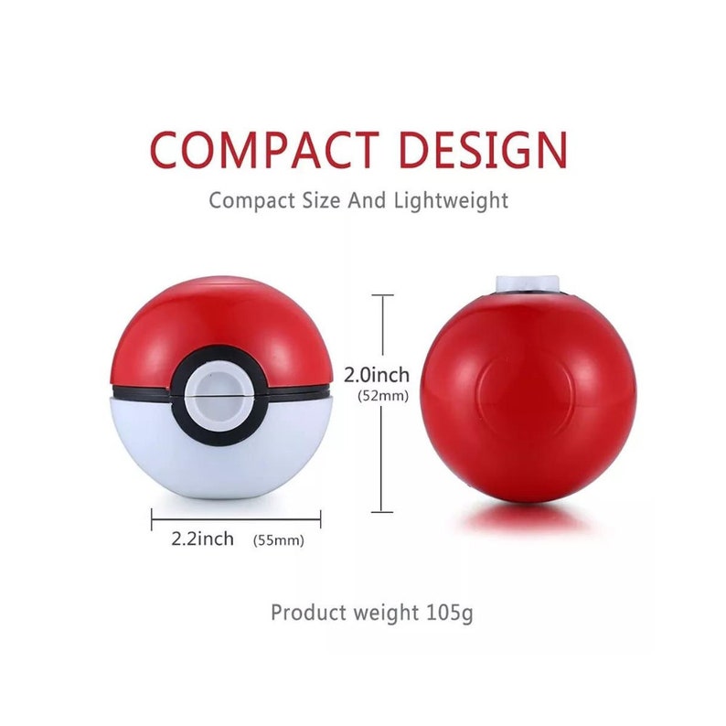 Pokémon Poke Ball Magnetic Herb Grinder With Cleaning Brush, Free Gift ...