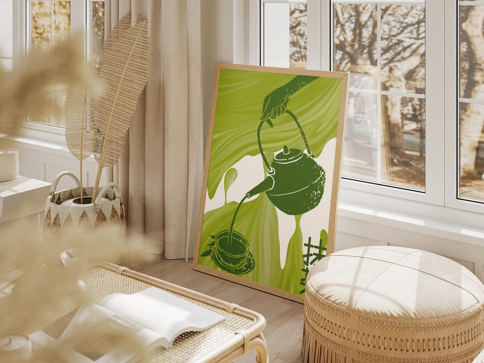 Matcha Tea Art Print, Chinese Character, Asian Food Prints, Tea Room ...