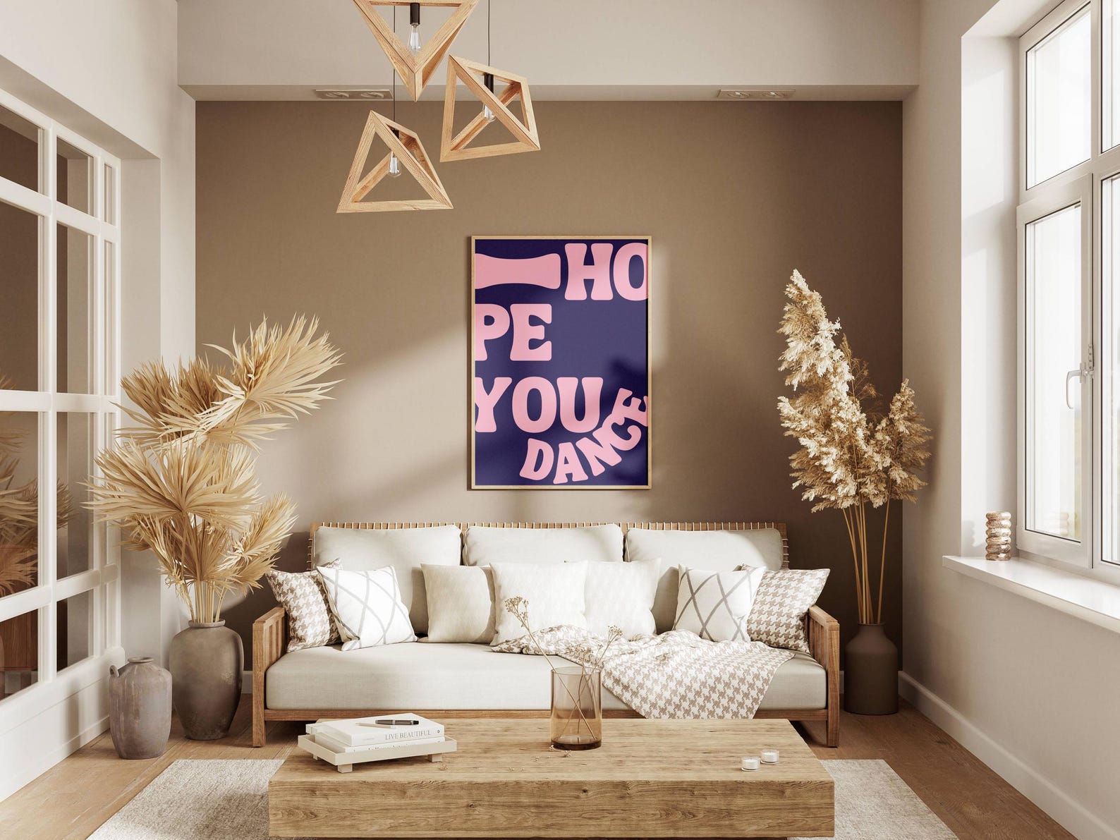 I Hope You Dance Poster - Bold Pink Retro Art Deco Print for Yoga ...