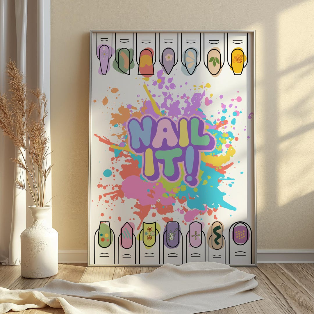 Nail Shapes Print, Nail Salon Wall Art, Nail It, Nail Room Decor, Nail ...