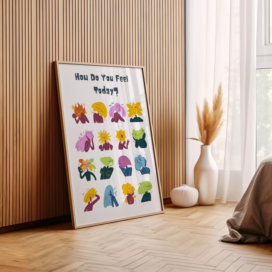How Do You Feel Today Poster, Kids Room Art, Emotional Chart Wall Art ...