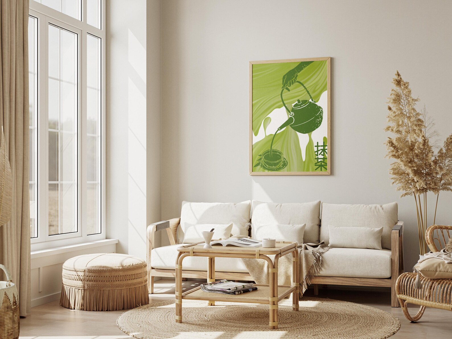 Matcha Tea Art Print, Chinese Character, Asian Food Prints, Tea Room ...