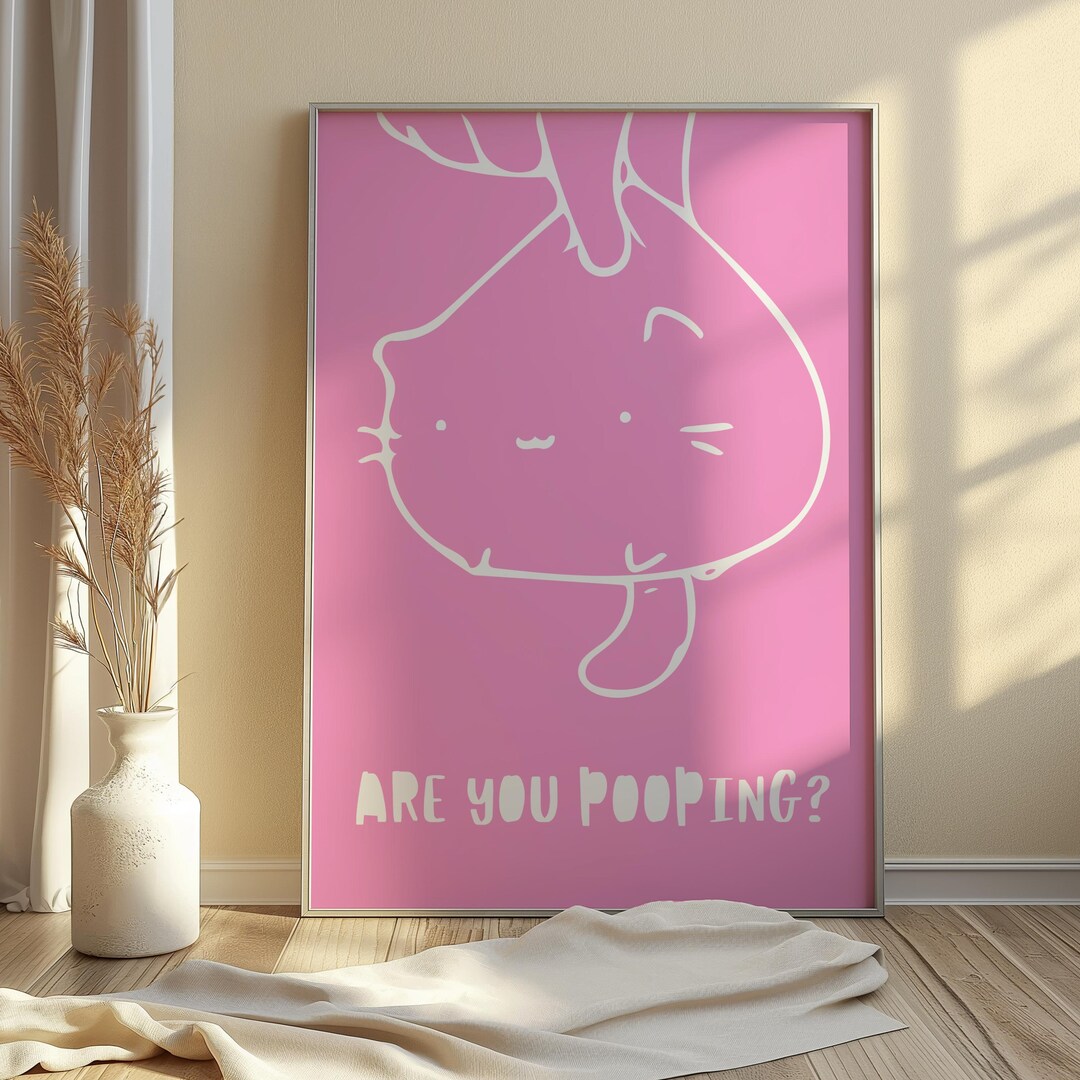 Funny Cat Poop Poster: Quirky Bathroom Decor (digital Download) - Etsy