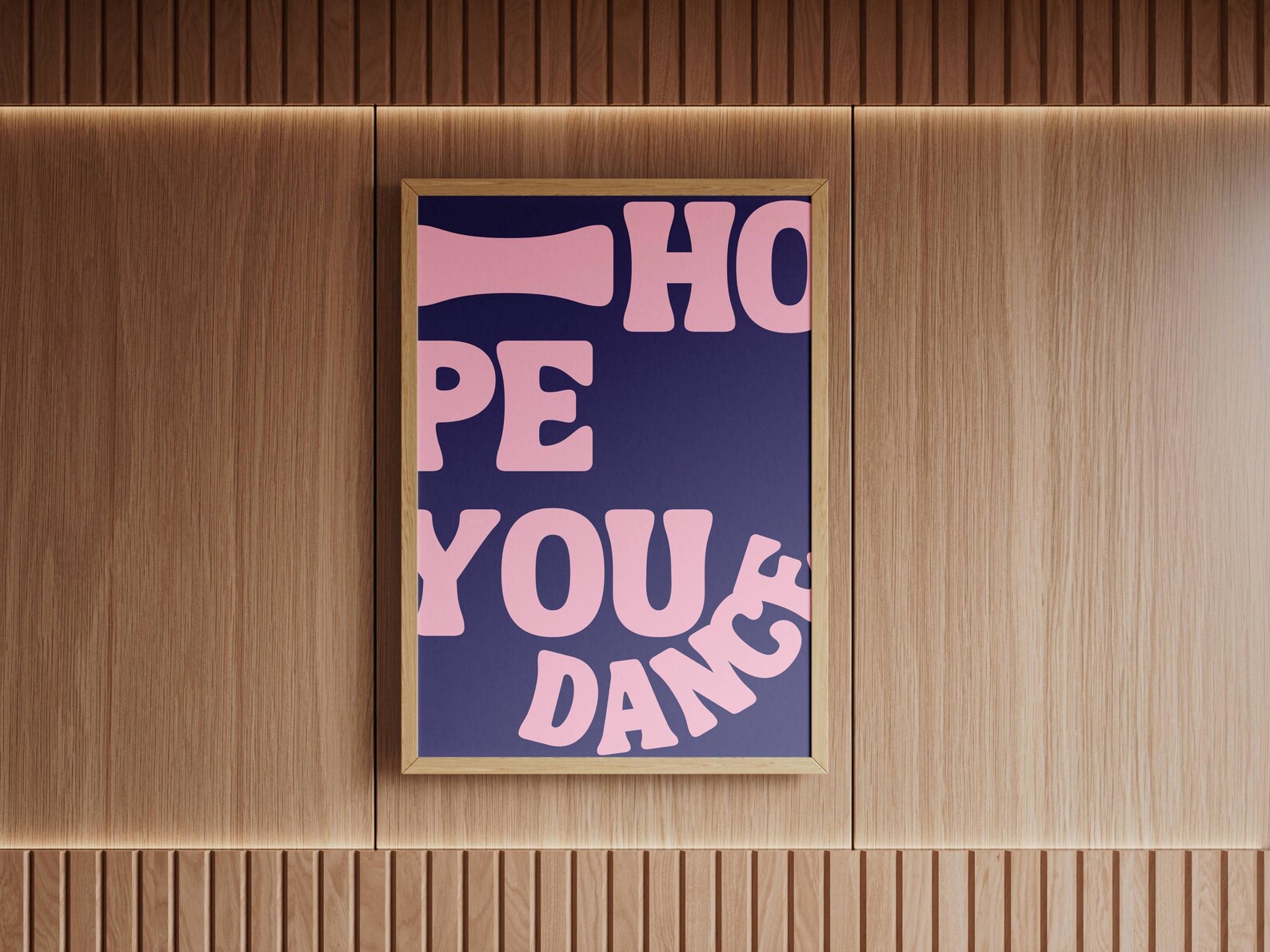 I Hope You Dance Poster - Bold Pink Retro Art Deco Print for Yoga ...