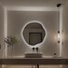 Oval LED Lighted Arc Shaped Bathroom Mirror / Modern Oval Curved LED ...