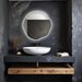 Oval LED Lighted Arc Shaped Bathroom Mirror / Modern Oval Curved LED ...