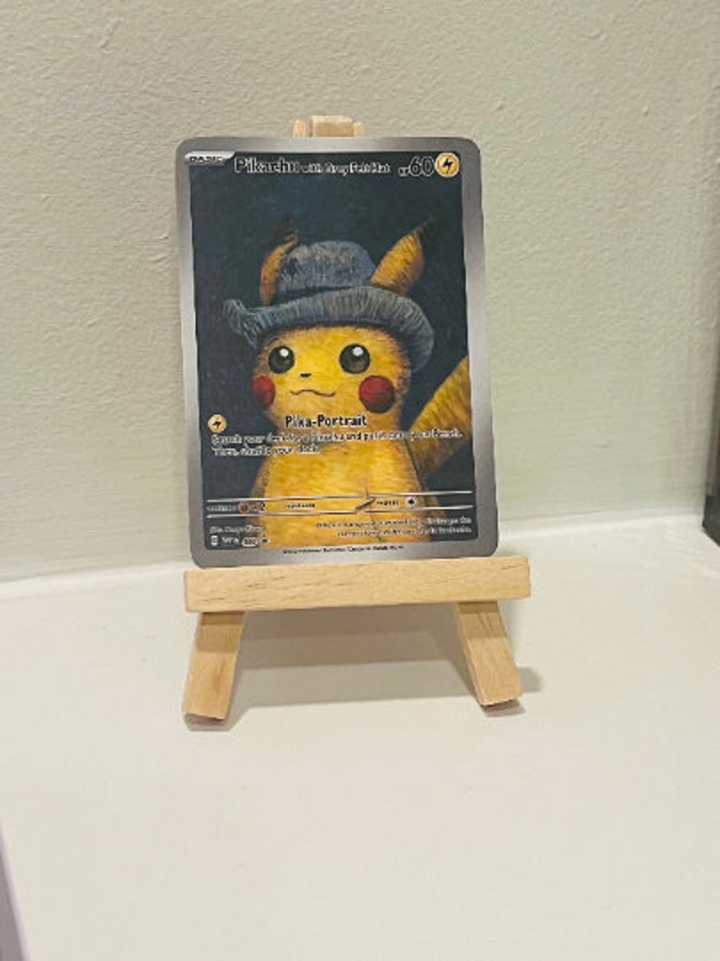 Pikachu Van Gogh Card With Grey Felt Hat Pokemon Anime Trading Card ...