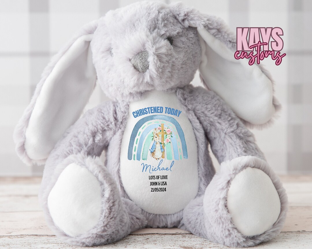 Baptism Bunny Rabbit, Christening Gifts for Children, Personalised ...