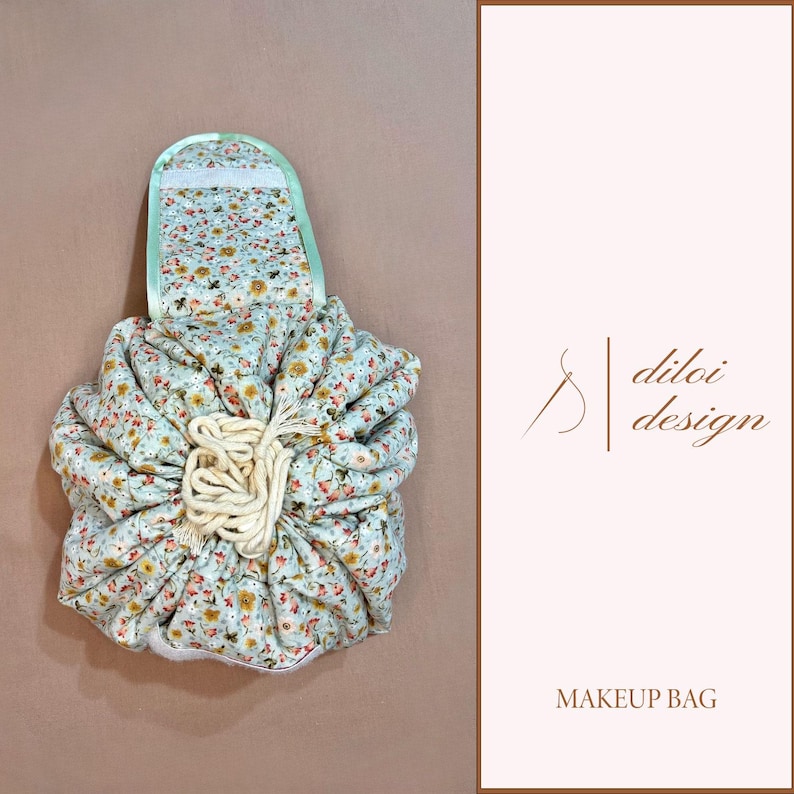Easy Drawstring Makeup Bag Sewing Pattern PDF | No Zipper | Beginner ...