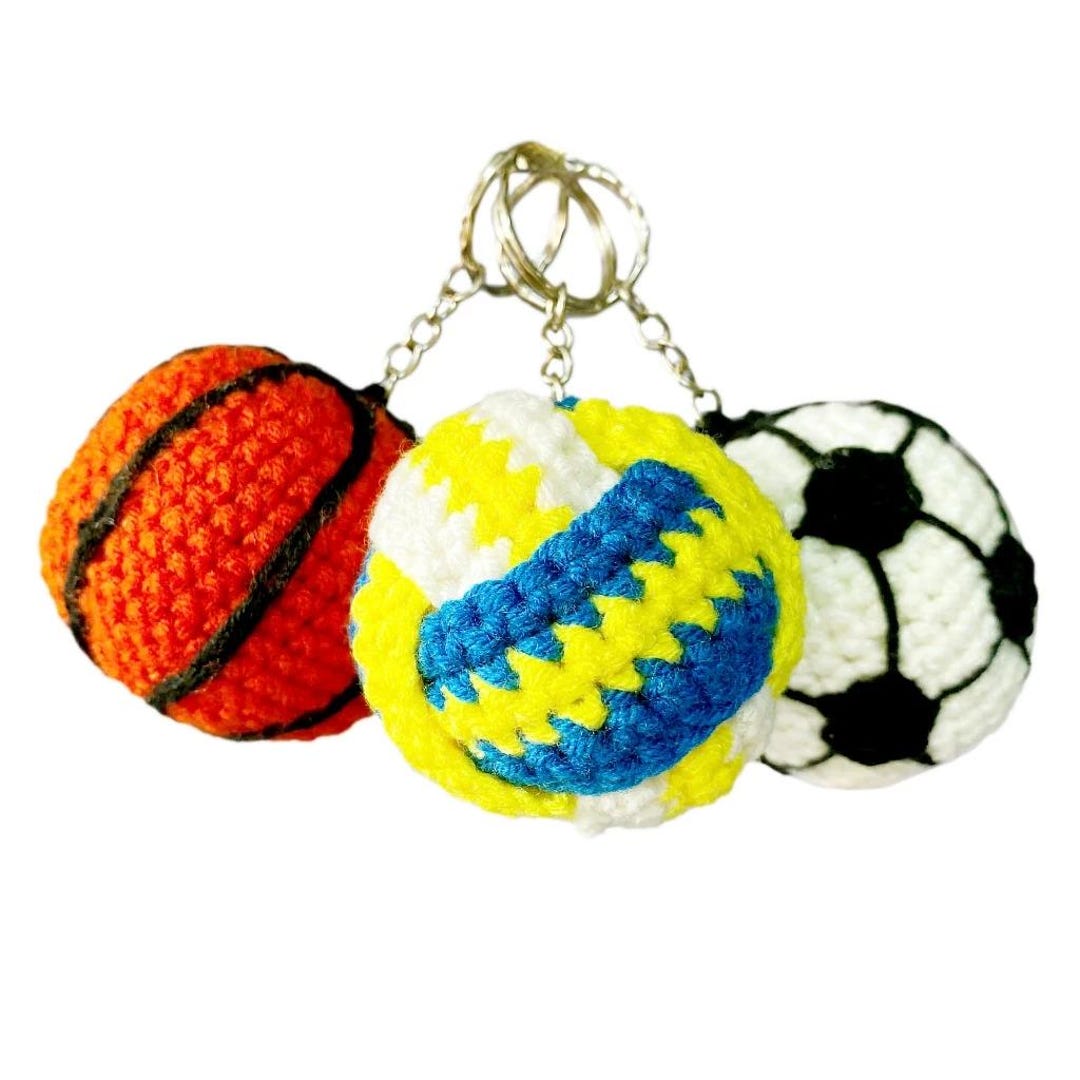 Basketball - Volleyball - Soccer Ball Keychains, Cute Handmade ...