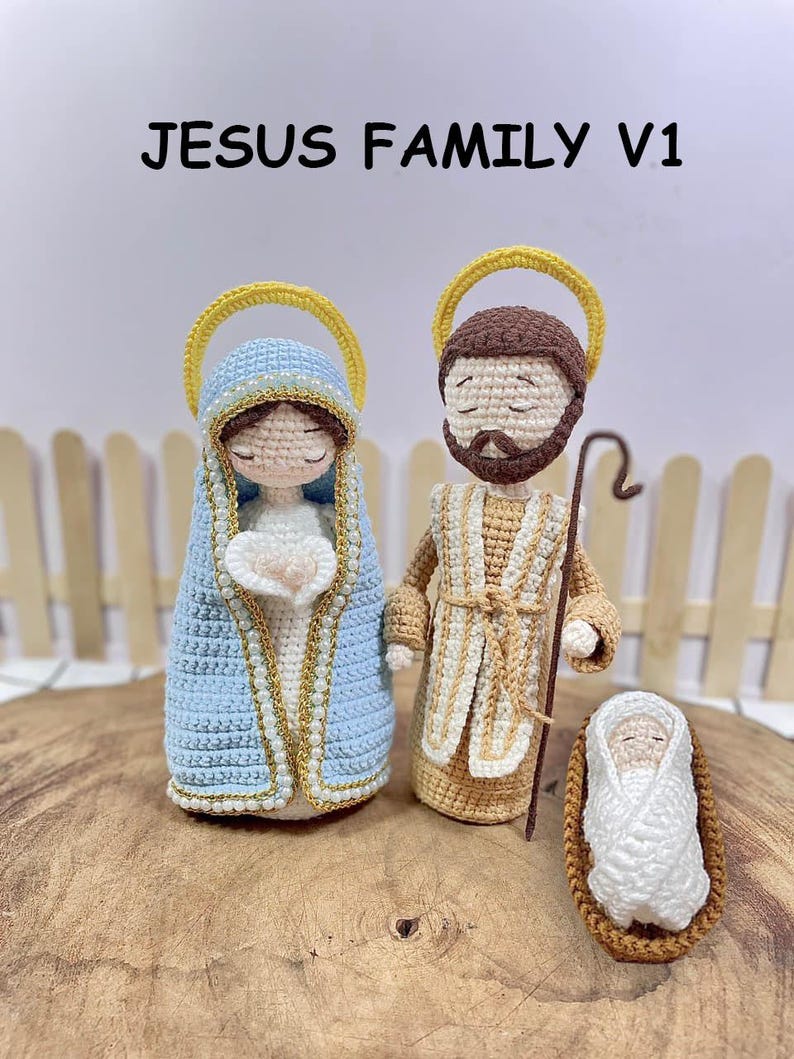 Mary and Joseph Holy Family Crochet Set, Christmas Catholic Gifts ...