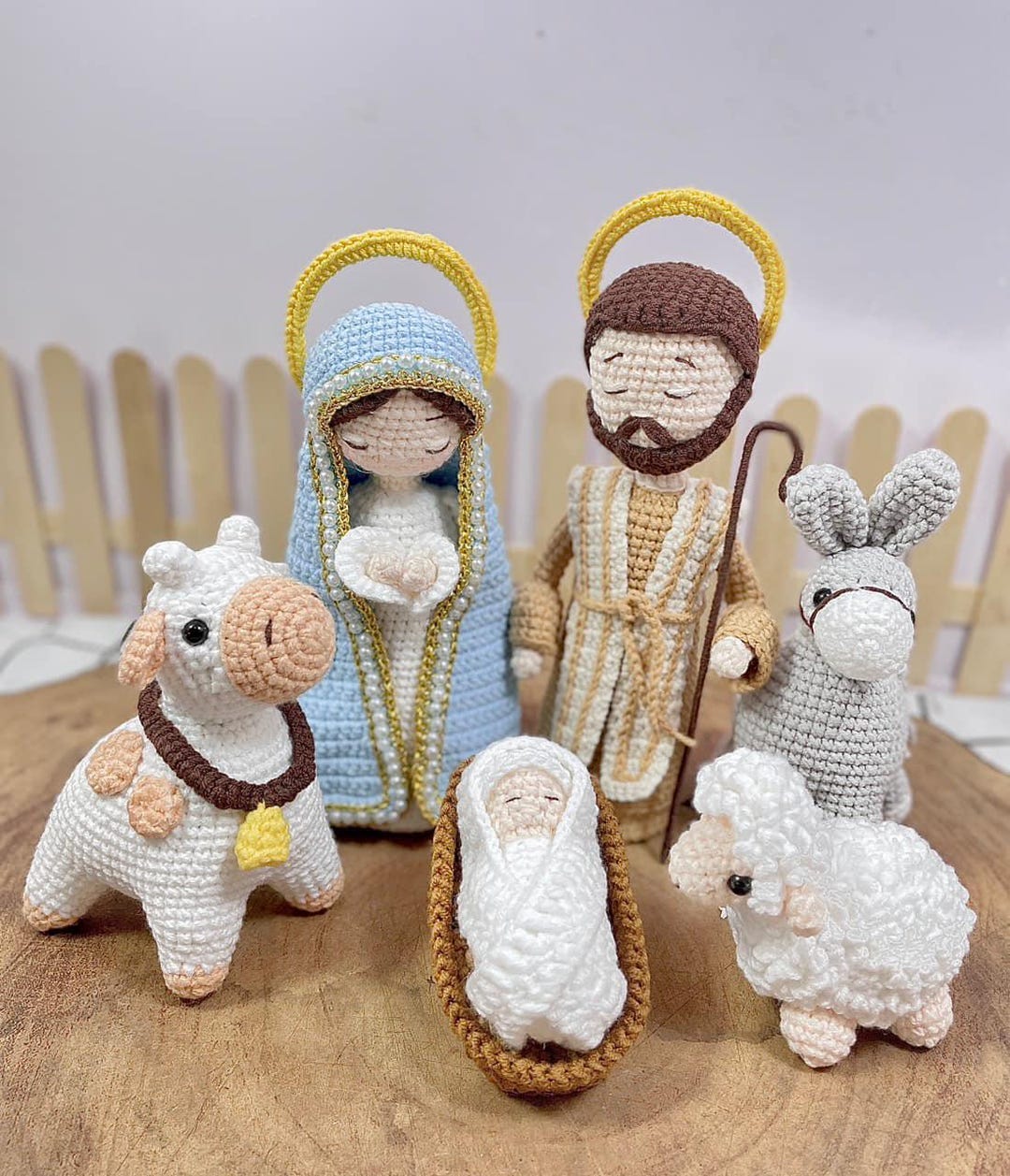 Mary and Joseph Holy Family Crochet Set, Christmas Catholic Gifts ...