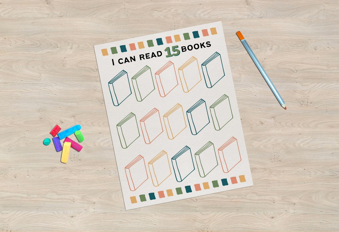 Reading Chart Printable, I Can Read 15 Books, Book Chart, Reading ...