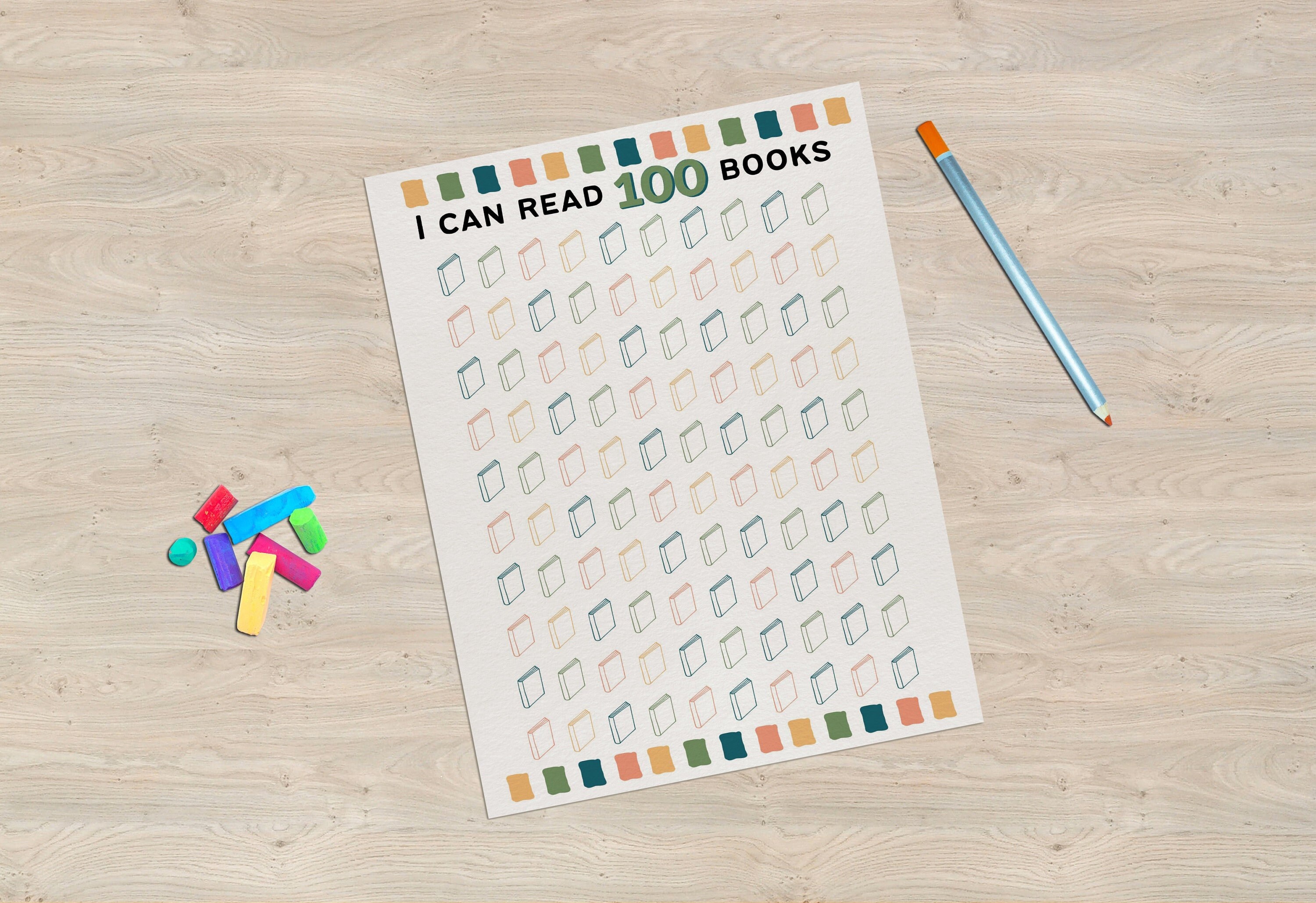 Reading Chart Printable, I Can Read 100 Books, Book Chart, Reading ...