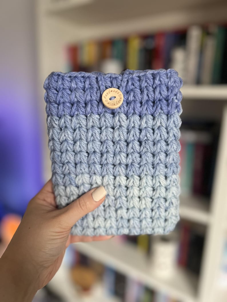 Crochet Kindle Sleeve: Handmade E-reader Case With Free Stickers - Etsy