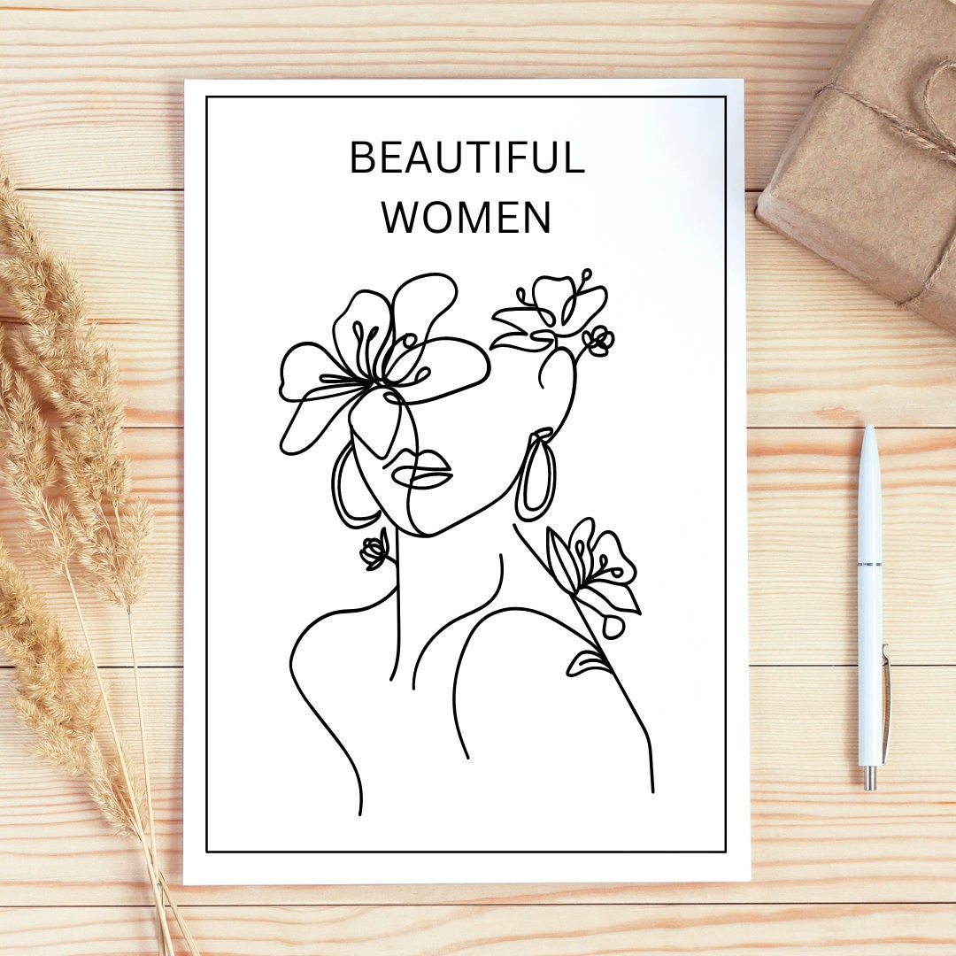Beautyful Women Coloring Book, Print Out, Color, Relax - Etsy
