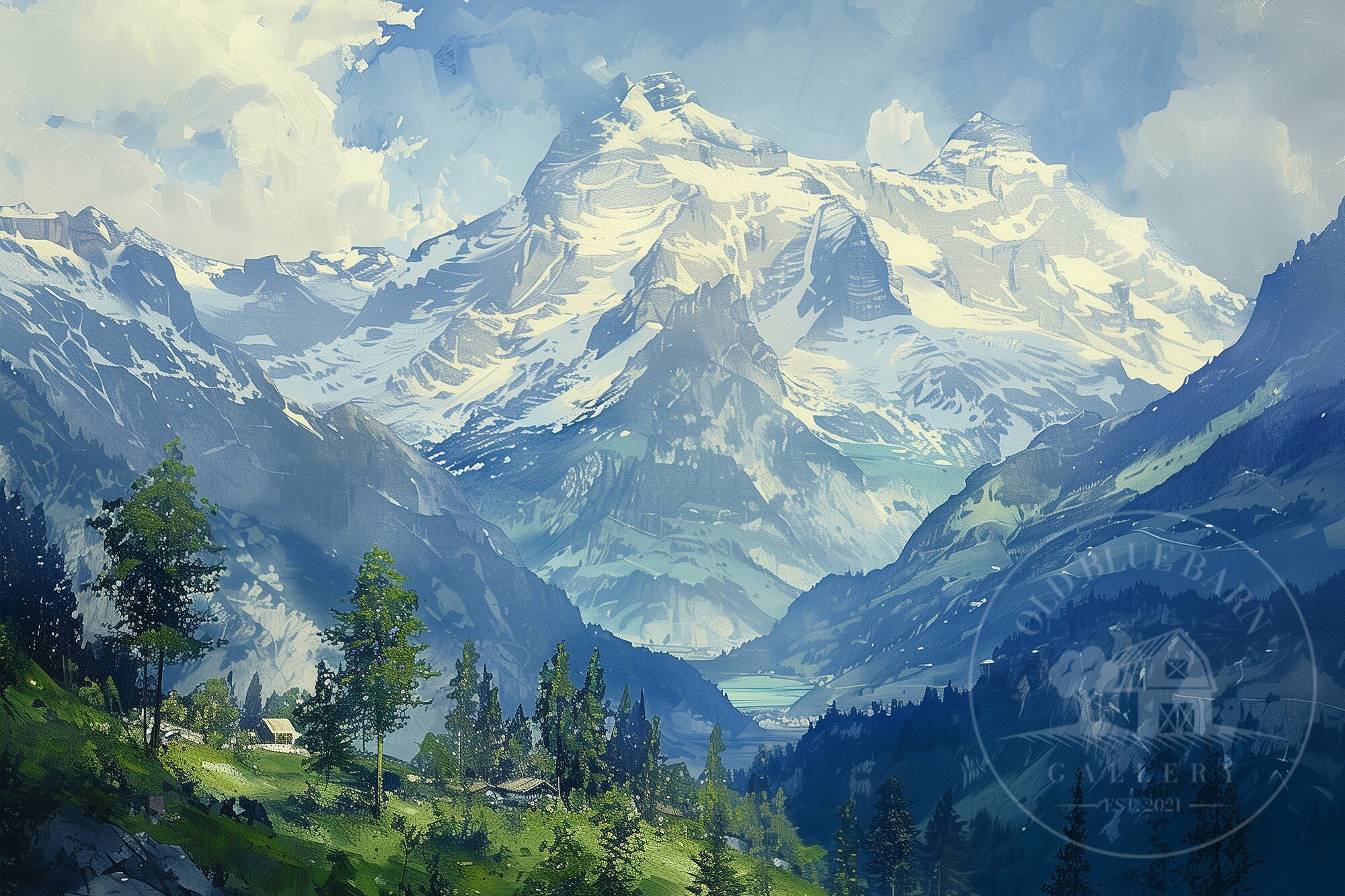 Majestic Mountainscape Wall Decor | Printable Landscape Wall Art ...