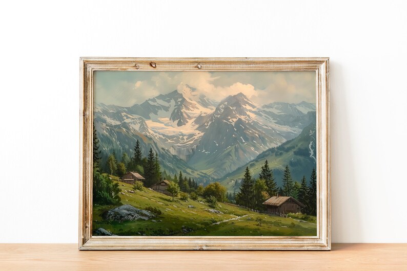 Mountainscape Wall Decor | Printable Landscape Wall Art | Digital Art ...