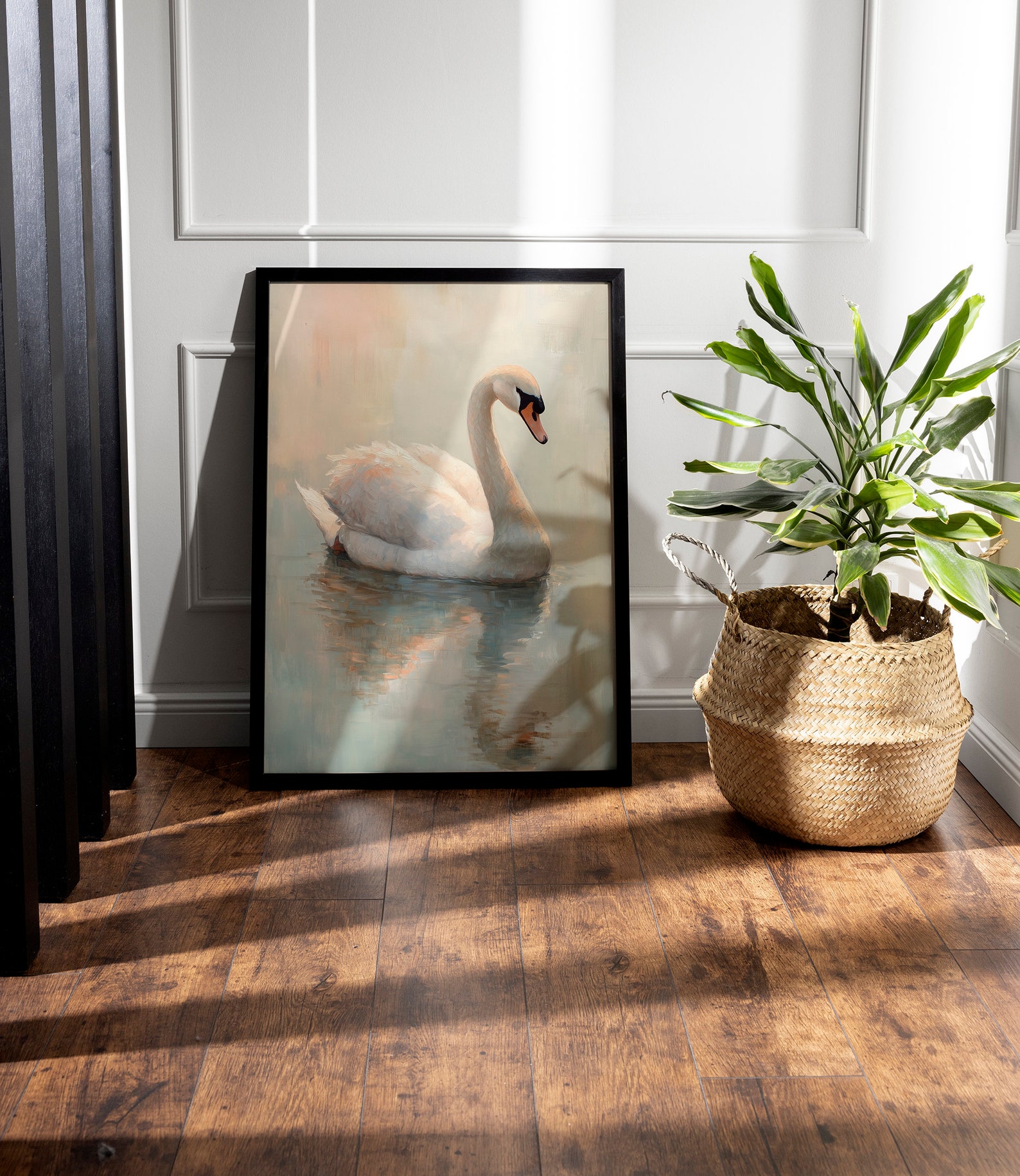 Swan Print, Swan on Water Print, Animal Wall Art, Printable Wall Art ...