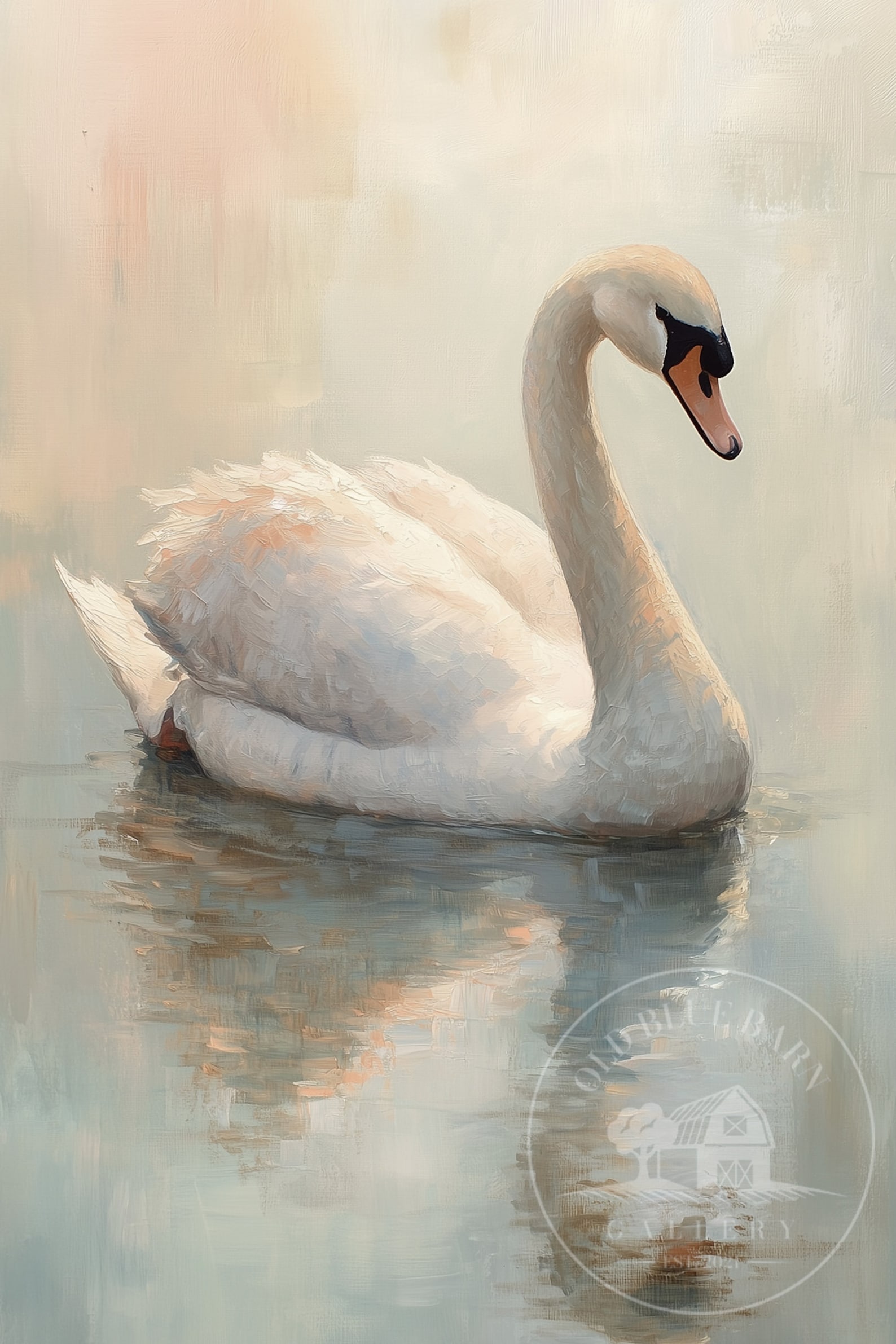 Swan Print, Swan on Water Print, Animal Wall Art, Printable Wall Art ...