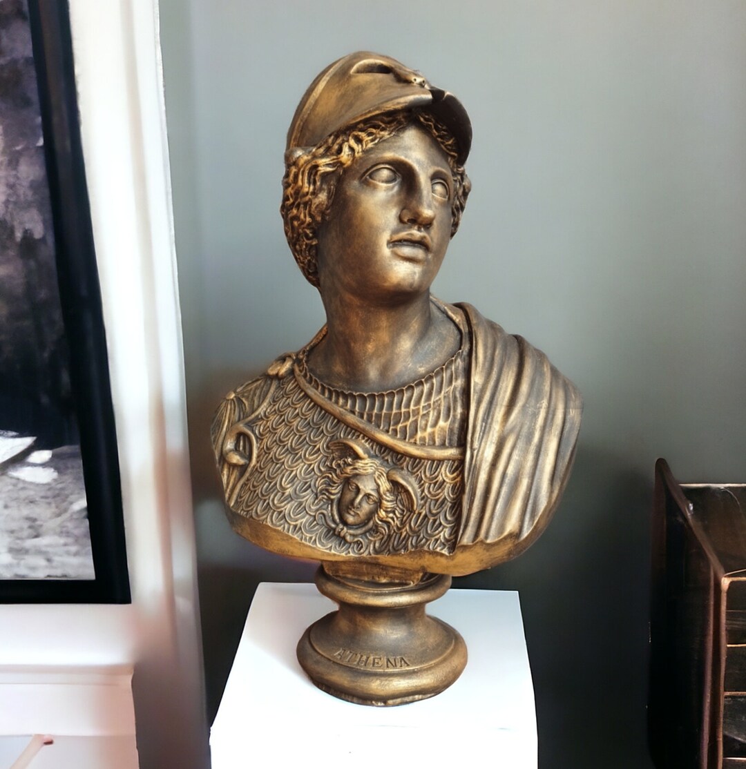 58 Cm 22 Inch Greek Goddess Athena Bust Statue Decor,large Sculpture ...