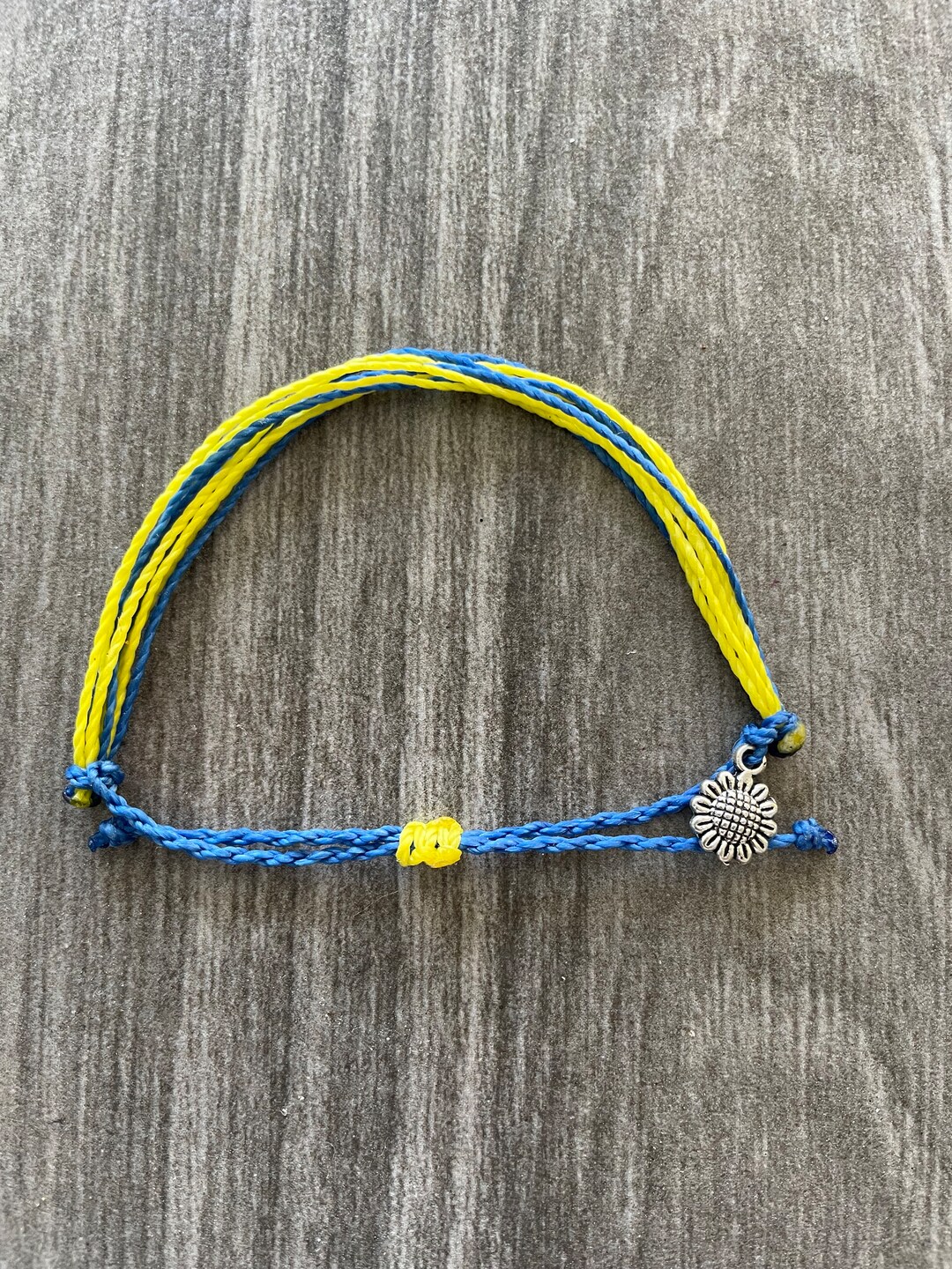 Ukraine Flag Support Bracelets/anklets With Sunflower or Heart Charm ...