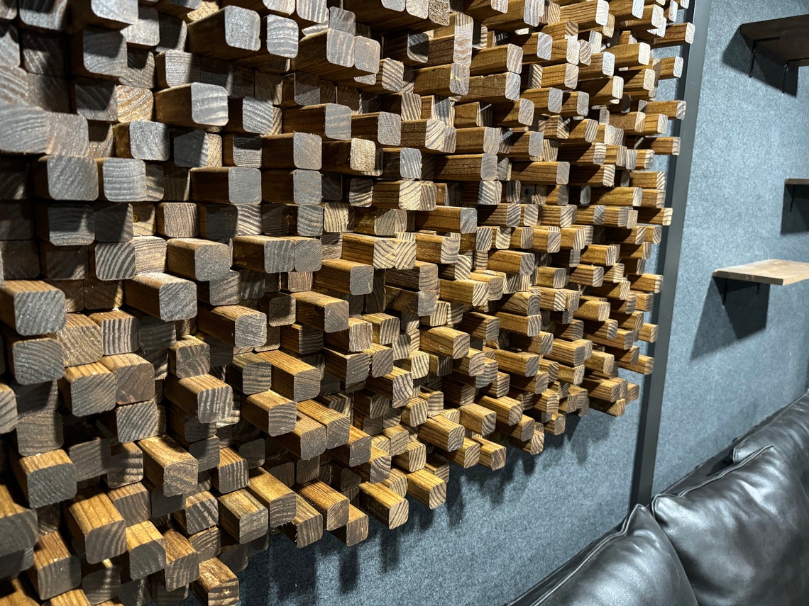 Handmade 3D Wood Acoustic Diffuser - Professional Acoustic Panel - Wall ...