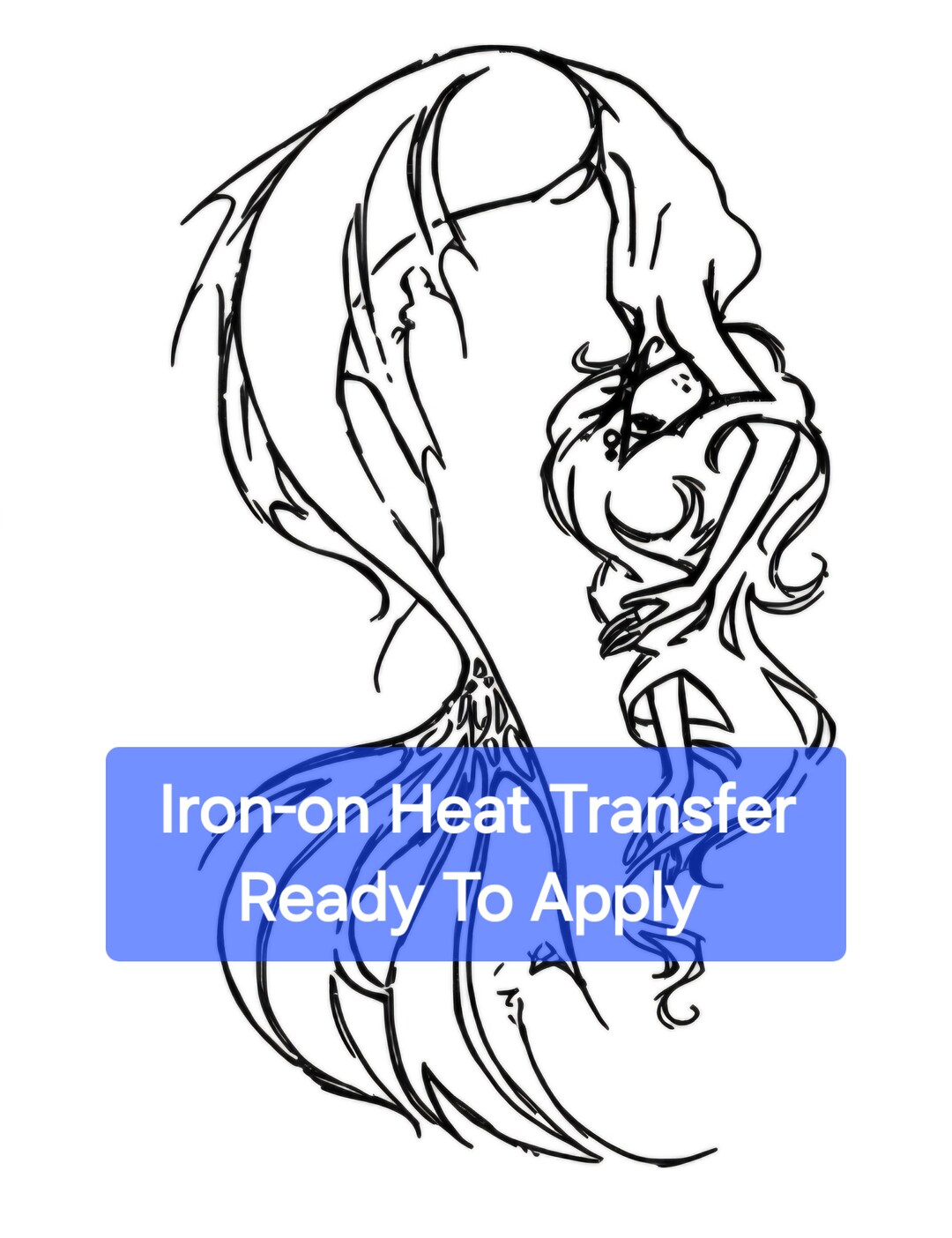 Gothic Mermaid Iron-on Vinyl Heat Transfer: Fantasy Horror DIY Print - Etsy