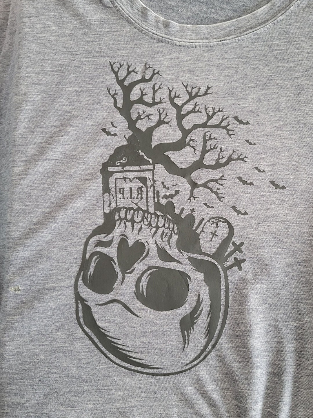 Skull Tree Cemetery Vinyl Heat Transfer, Ready to Press, DIY Horror - Etsy