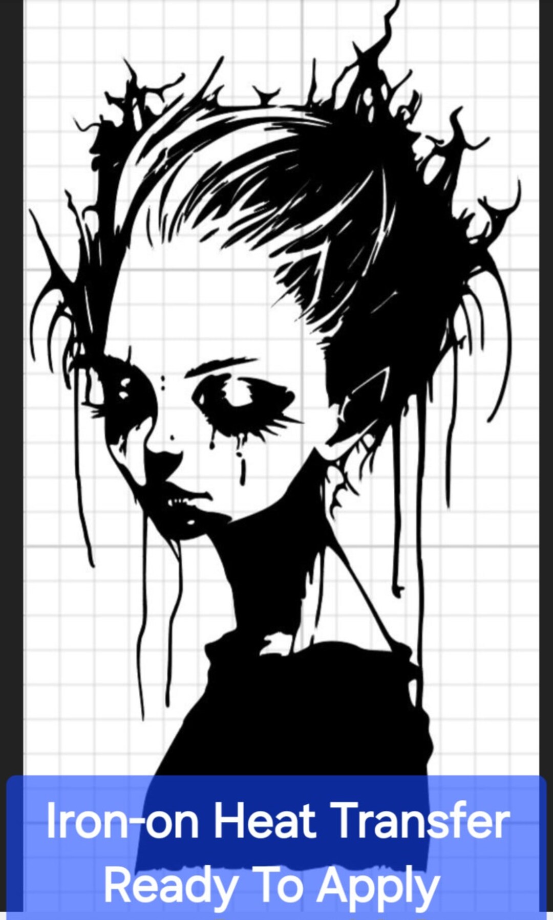 Gothic Elf Vinyl Heat Transfer Full Color Custom DTF Print, High ...