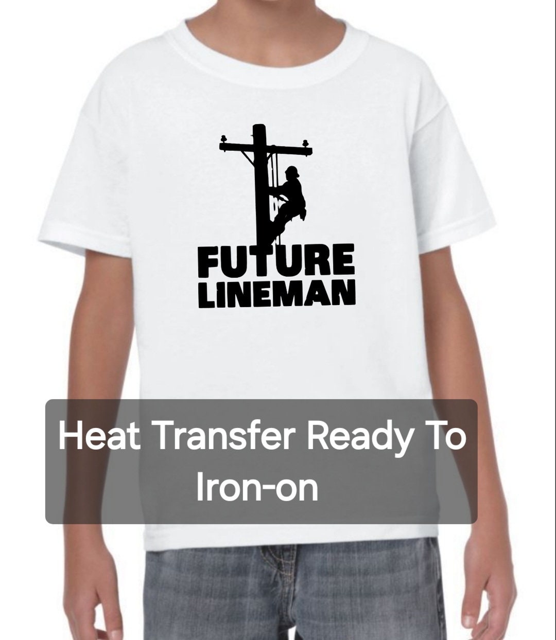 Lineman Future Lineman Kids Vinyl Heat Transfer, Vinyl, Linemen ...