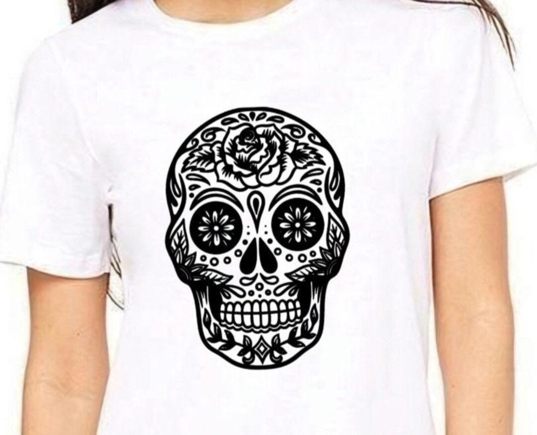 Day of the Dead Skull Heat Transfer, Gothic Custom Iron-on, DIY - Etsy
