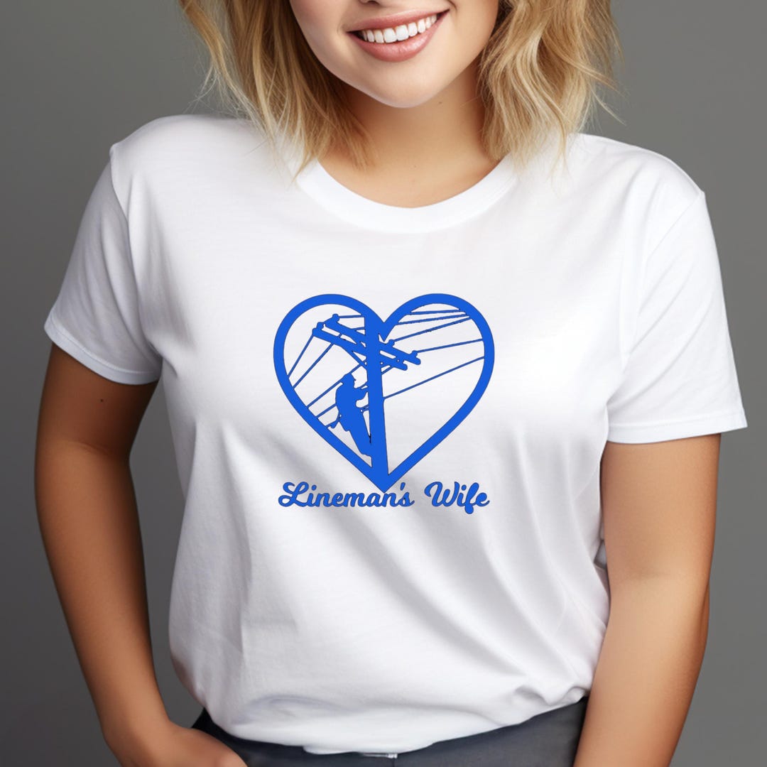 Linemans Wife Heart Vinyl Heat Transfer, Linemen, Electrical, Iron-on ...