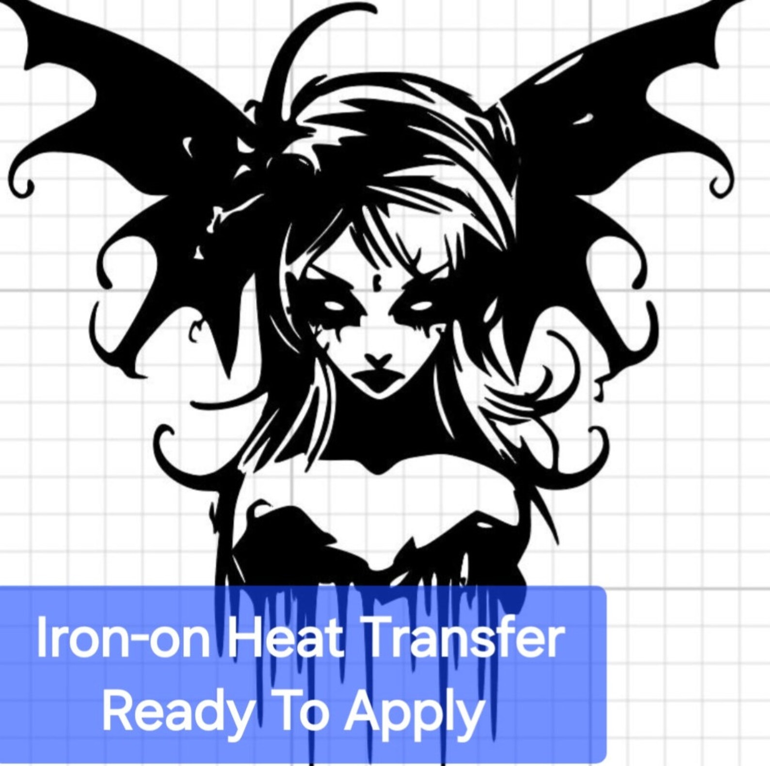 Gothic Evil Fairy Vinyl Heat Transfer Iron-on Custom DTF Print, High ...