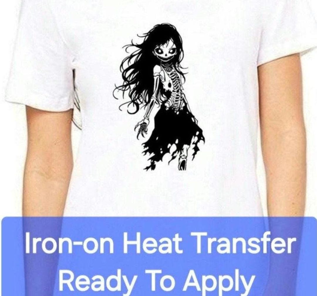 Creepy Goth Girl Vinyl Heat Transfer: DIY Iron-on Horror Design - Etsy