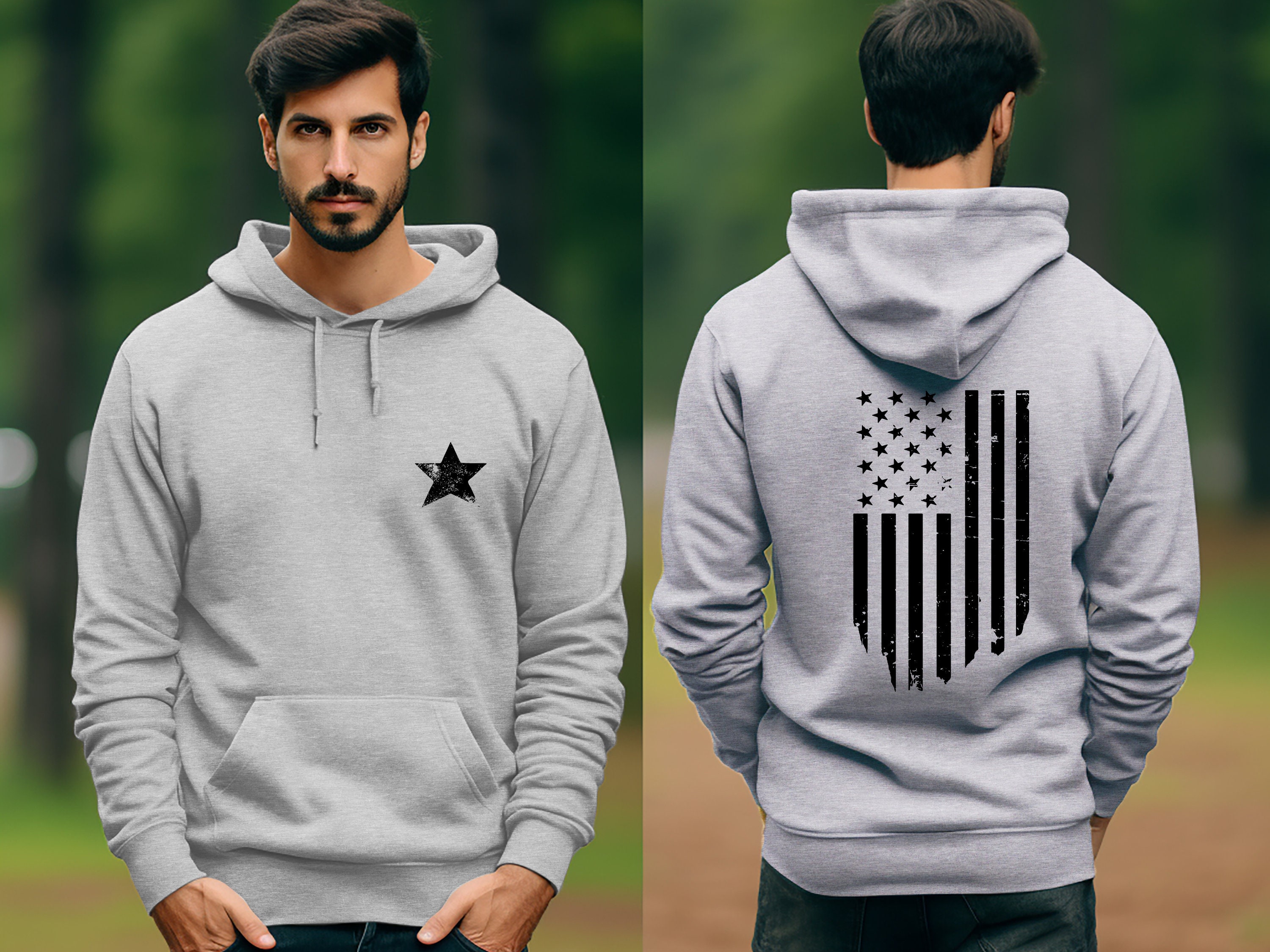 Men's American Flag Three-panel Fleece Hoodie - Etsy