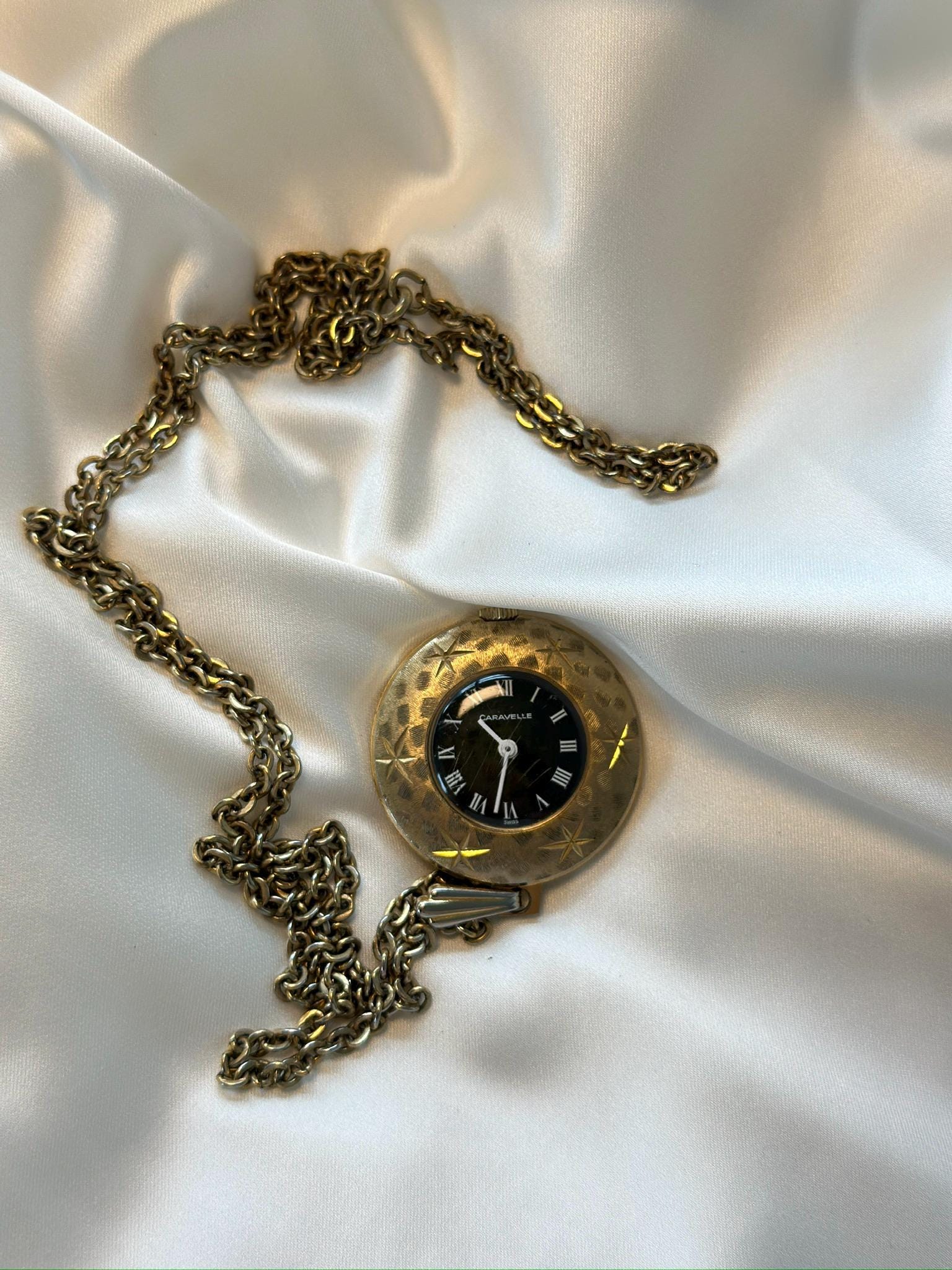 1975 Caravelle by Bulova Pendant Watch: Gold Tone & Dark Green Dial - Etsy