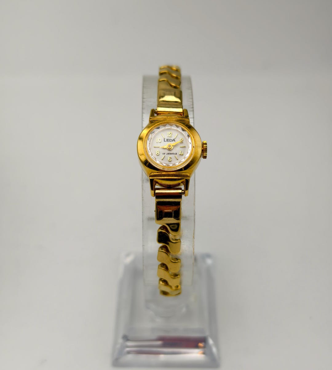 Vintage Leda Swiss Made Gold Tone Ladies Watch, 17 Jewels, Running and ...