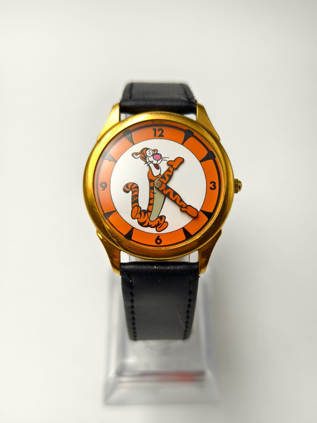 Vintage 1990s Disney Store Tigger Gold Tone Quartz Watch With Black ...